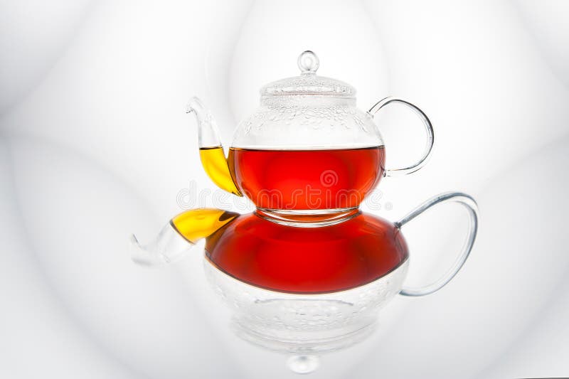 Transparent Teapot with Tea Stock Photo - Image of freshness, aroma ...