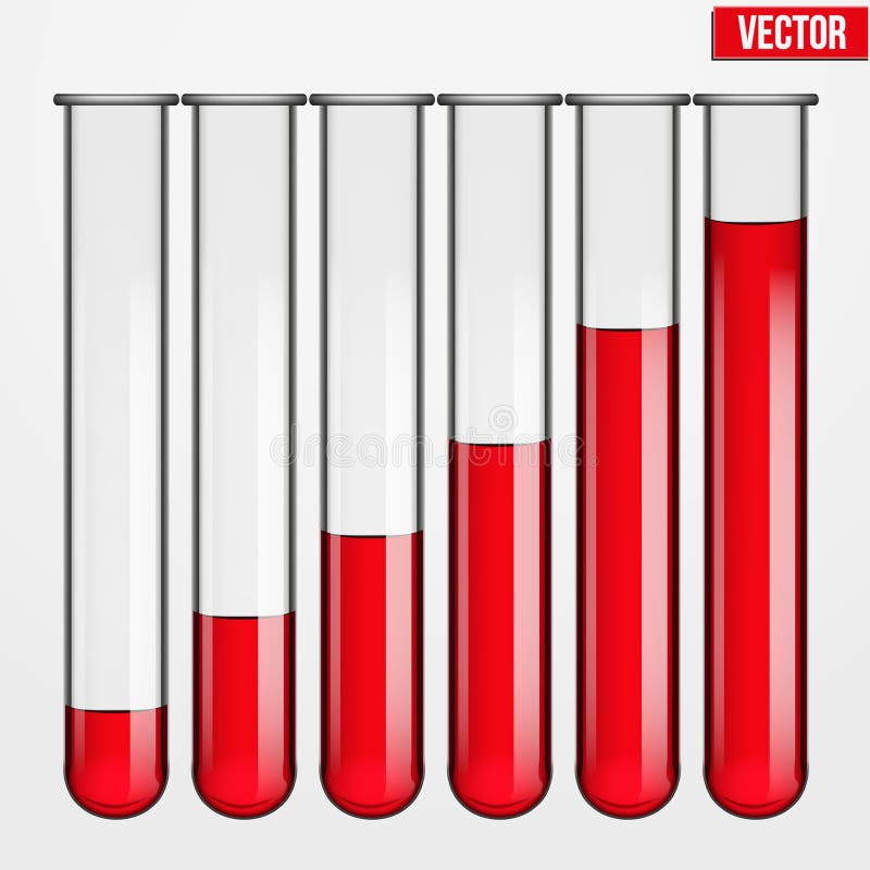 Transparent Test Tubes with Liquid at Various Stock Vector ...