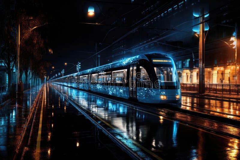 Transparent Train and Railway Tracks from Transparency of Dots Blue ...