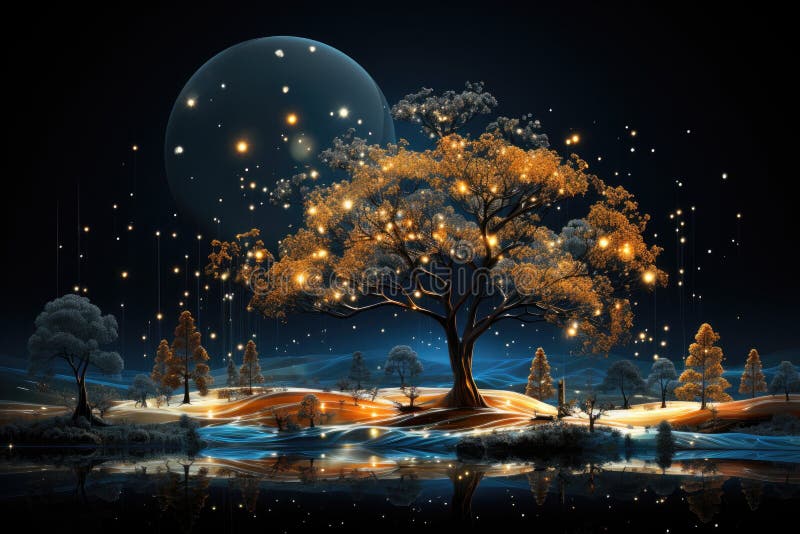 Transparent Tree and Seasons Changing from Transparency of Dots Blue ...