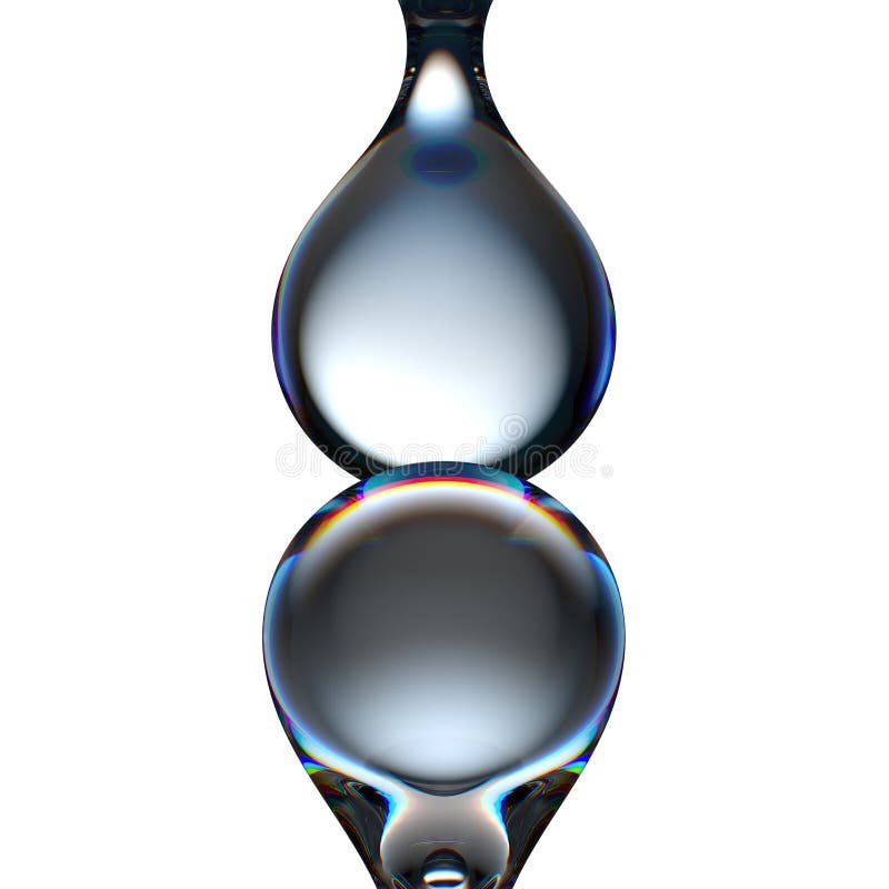 Transparent Two Blue Front View Water Drop Dripping Water Fresh and ...