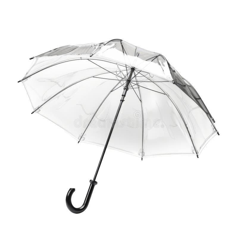 Transparent Umbrella with Black Handle Opened Stock Photo ...