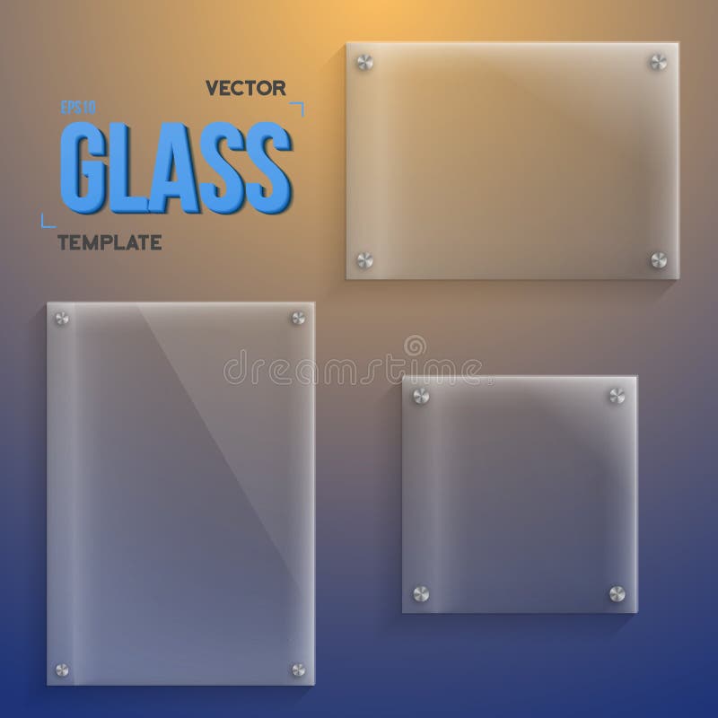 Transparent Vector Glass. Set of Realistic Vector Glass Frame Stock ...