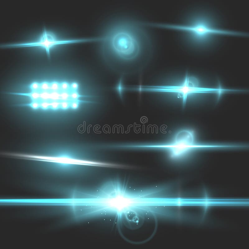 Transparent Vector Lens Flare Effect Set Stock Vector - Illustration of ...