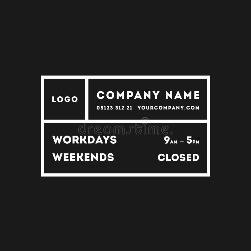 Opening Hours Template Stock Illustrations – 135 Opening Hours Template ...