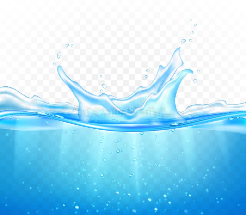 Transparent Vector Water Splash and Wave Stock Photo - Image of blue ...