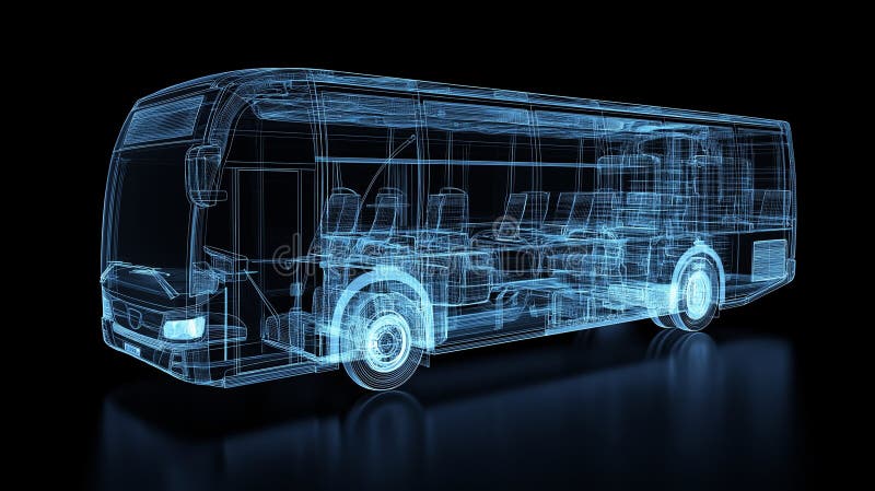 Transparent View of a Modern Bus Technology and Interior Design ...