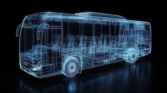 Transparent View of a Modern Bus Technology and Interior Design ...