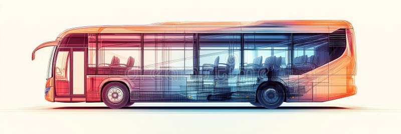 Transparent View of a Modern Bus Technology and Interior Design ...