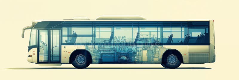Transparent View of a Modern Bus Technology and Interior Design ...