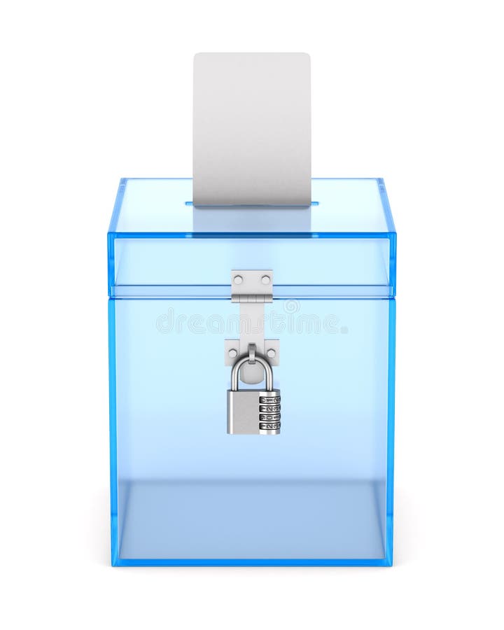 Transparent Voting Box on White Background. Isolated 3D Illustration ...