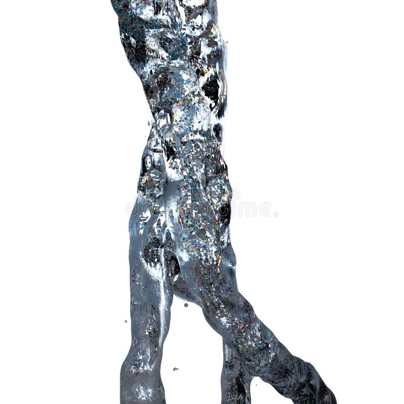 Transparent Water Dripping Flow Isolated 3d Rendering Fresh and Clean ...