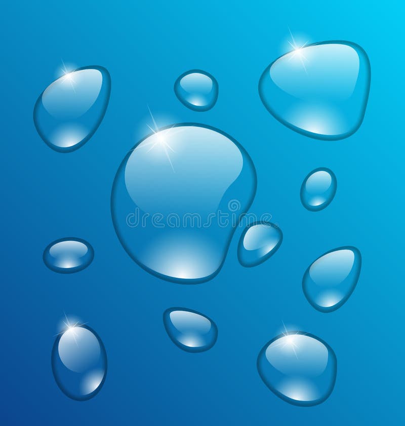 Blue Water Drops stock vector. Illustration of clean - 56897666