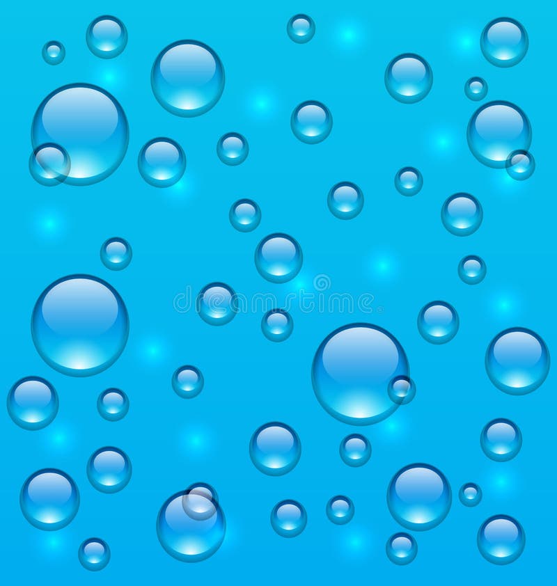 Transparent Water Many Drops on Glass Stock Vector - Illustration of ...