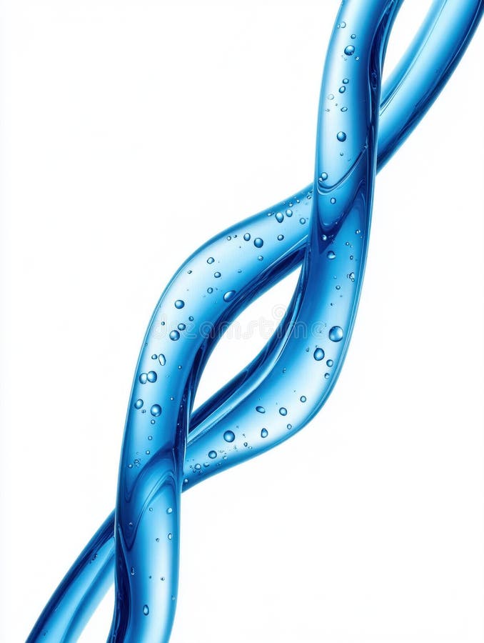 Transparent Water Stream with Bubbles in Abstract Shape Stock ...