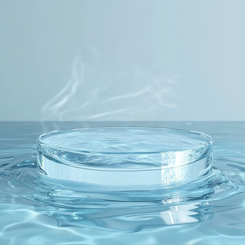 Transparent Water Surface with Droplets and Waves. 3d Rendering Stock ...