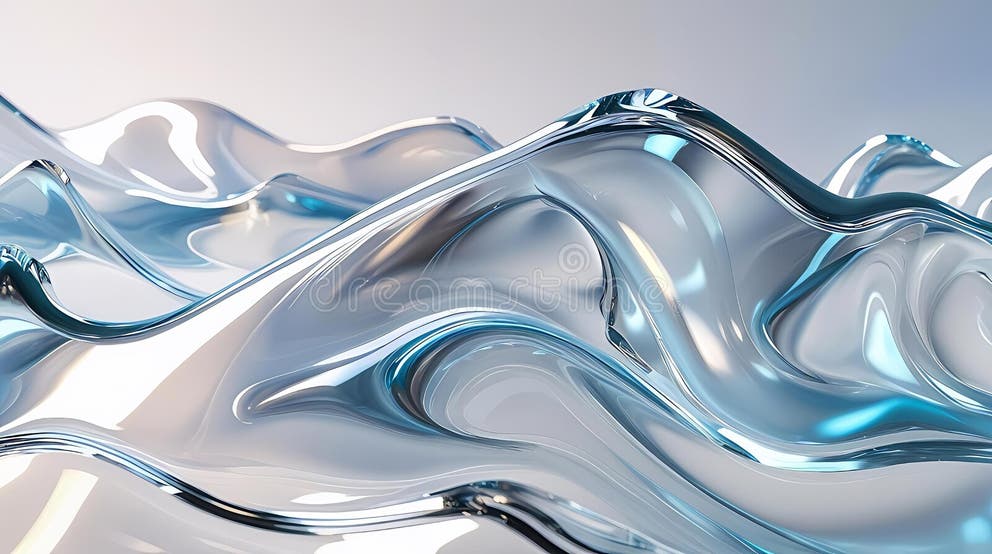 Surreal Liquid Glass Abstract with Fluid Light Refractions and ...