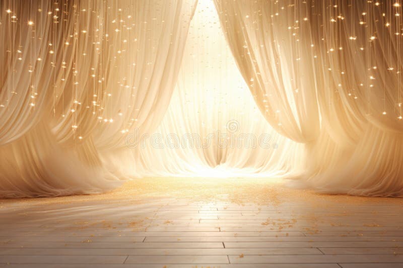 The Transparent White Curtains with Soft Bright Light. Generative AI ...