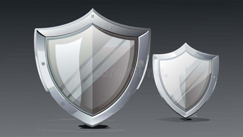 Transparent White Glass Shield with Silver Metal Border Front and Side ...