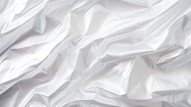 Transparent White Glossy Wrinkled Plastic Texture. Crumpled Thin ...