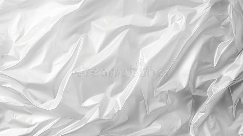 Transparent White Glossy Wrinkled Plastic Texture. Crumpled Thin ...