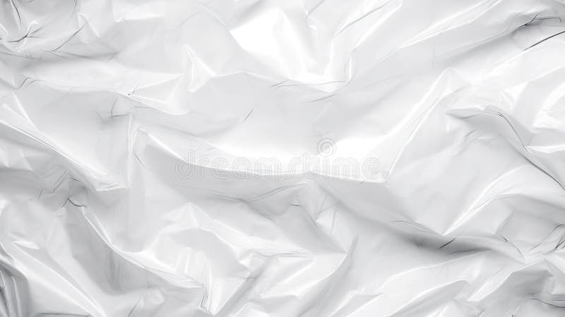 Transparent White Glossy Wrinkled Plastic Texture. Crumpled Thin ...