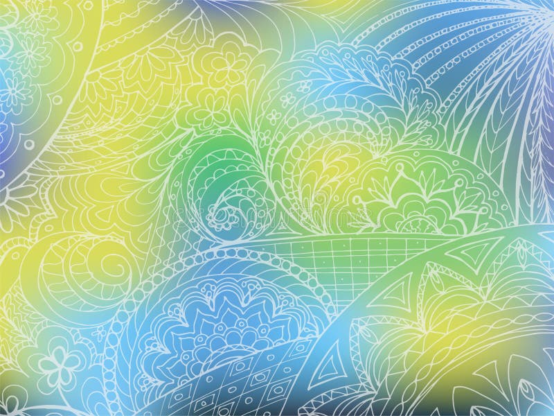 Transparent White Zen Pattern on the Blue Gradient Stock Vector ...