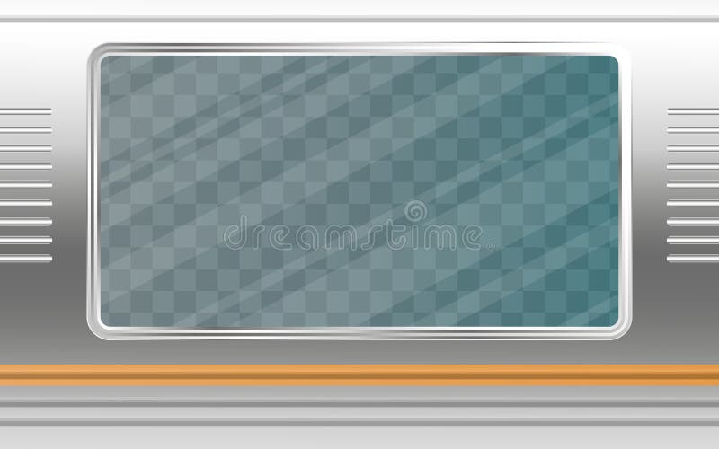 Transparent Window Outside the Train. Railway Transport. Vector ...