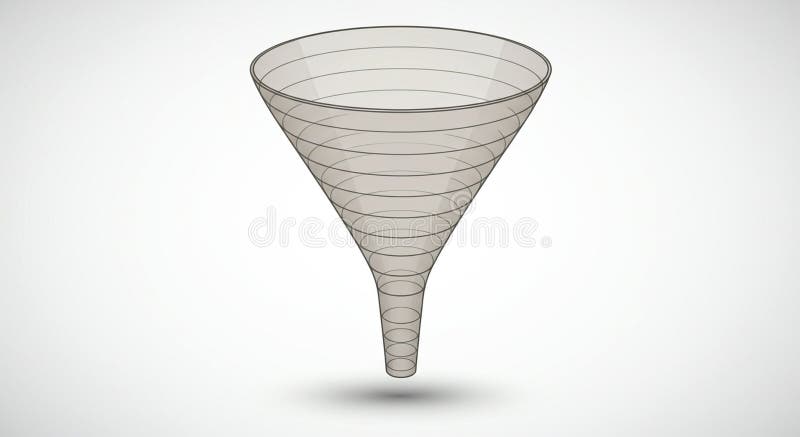 Transparent, Wireframe Funnel Design with Concentric Circular Lines ...