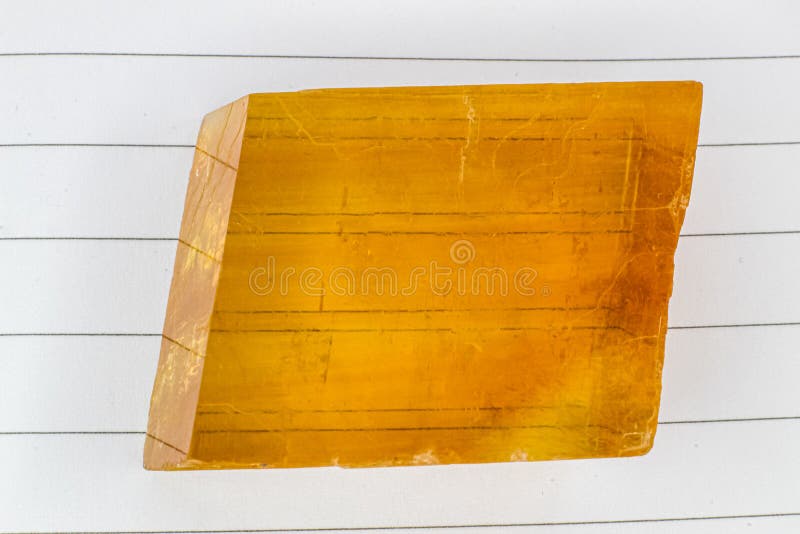 Transparent Yellow Orange Rectangular Optical Calcite Crystal Iceland ...