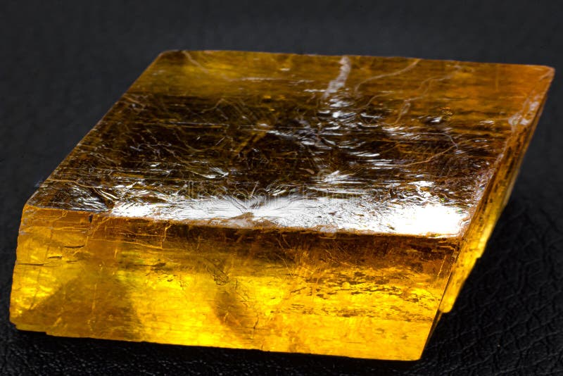 Transparent Yellow Orange Rectangular Optical Calcite Crystal Iceland ...
