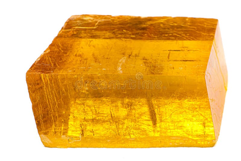 Transparent Yellow Orange Rectangular Optical Calcite Crystal Iceland ...