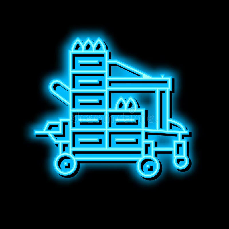 Transplanter Farm Equipment Neon Glow Icon Illustration Stock Vector ...