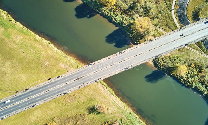 Transport Bridge Over River Stock Image - Image of aerial, scenery ...
