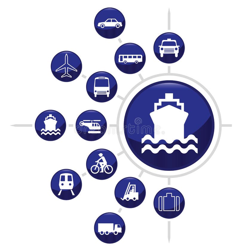 Transport icon set stock vector. Illustration of automobile - 12030202