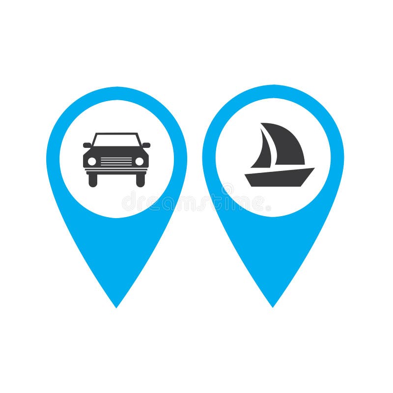 Transport Buttons Set with Map Vector Illustration Stock Vector ...