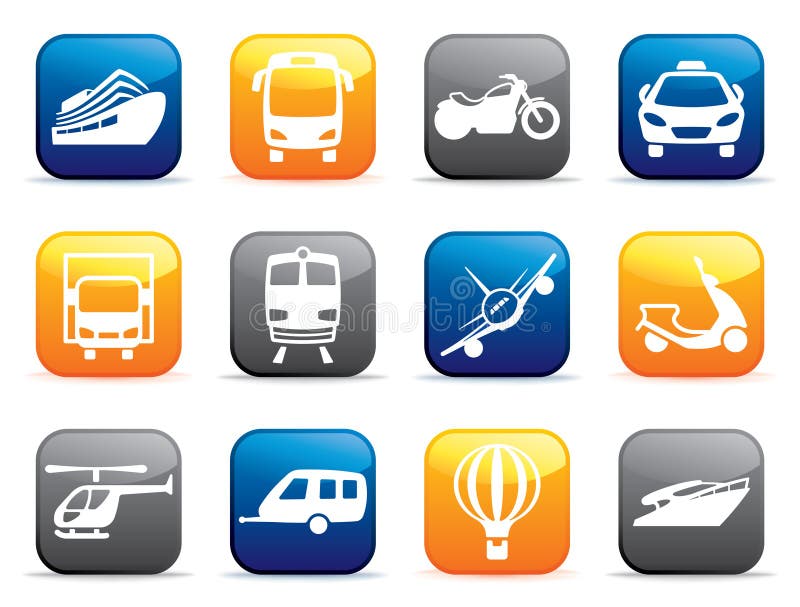 Transport Buttons. Vector Illustration Stock Vector - Illustration of ...