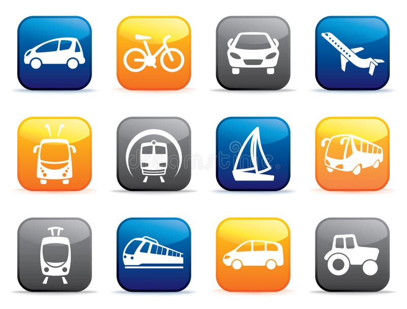 Transport Buttons. Vector Illustration Stock Vector - Illustration of ...