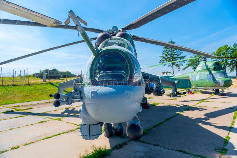 Transport-combat Helicopter Mi-24P Stock Photo - Image of propeller ...