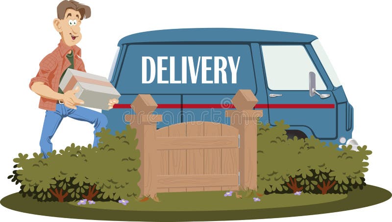 Funny Courier Delivering a Truck Stock Vector - Illustration of funny ...