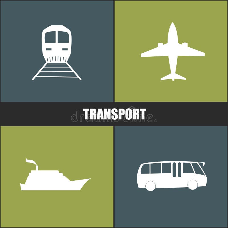 Transport Icon Blue and Green Background Stock Vector - Illustration of ...