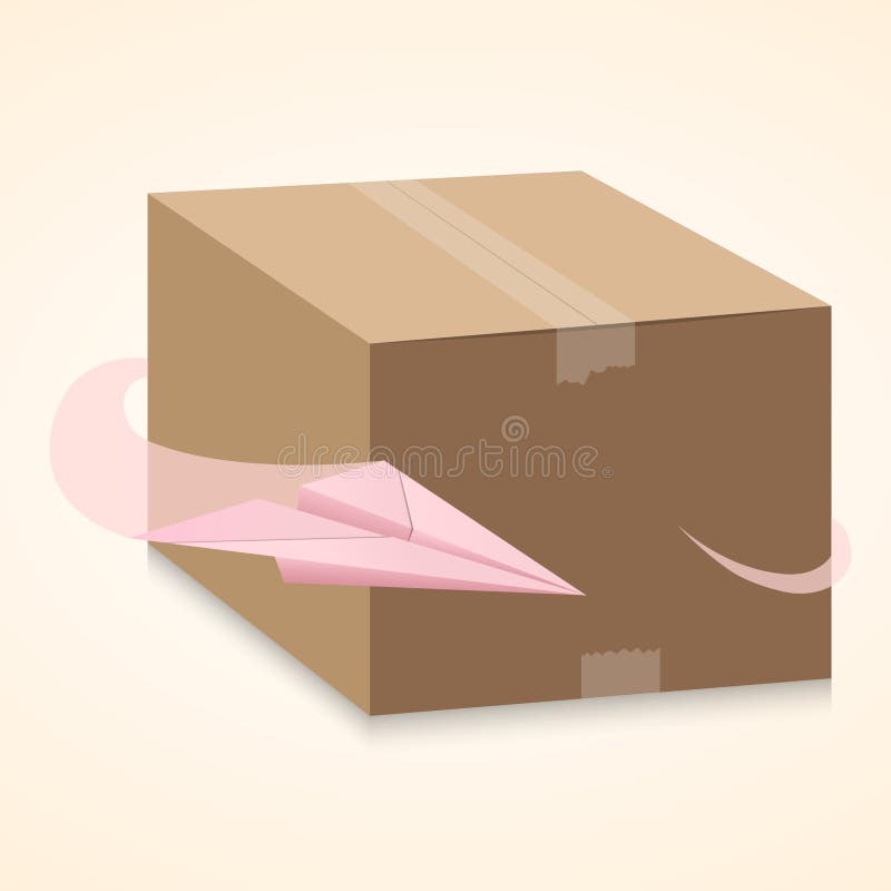 Transport Icon Box and Paper Plane Stock Vector - Illustration of paper ...