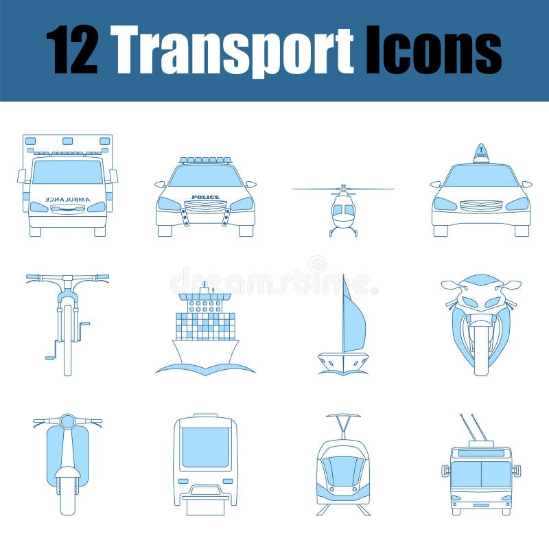 Transport Icon Set stock vector. Illustration of icon - 194360834