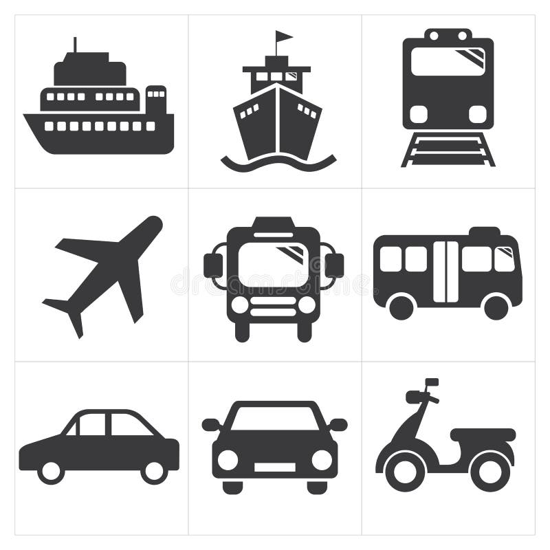 Transport icon set stock vector. Illustration of transportation - 44325154