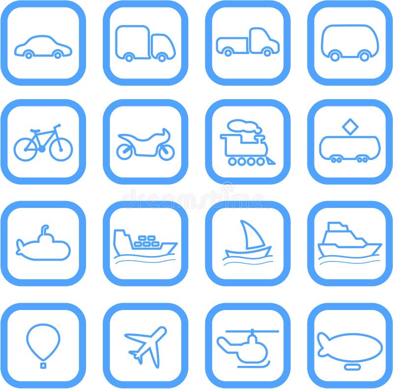 Transport icons stock vector. Illustration of liner, cruise - 9295609