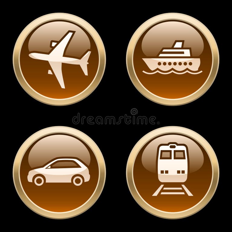 Transport Icons / Buttons 2 Stock Vector - Illustration of machines ...