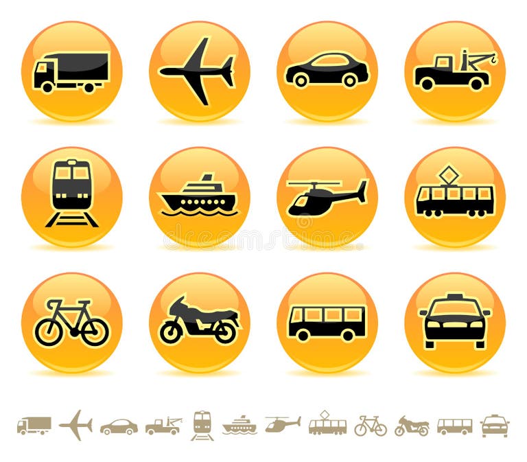 Transport Icons / Buttons 3 Stock Vector - Illustration of business ...