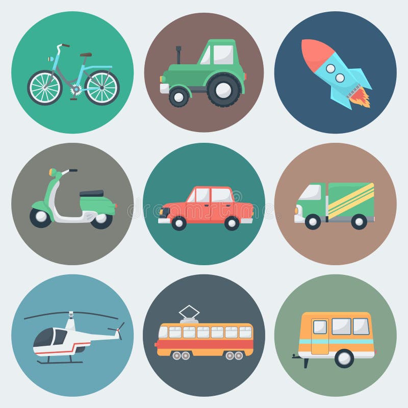 Transport Icons Set stock vector. Illustration of public - 40040557