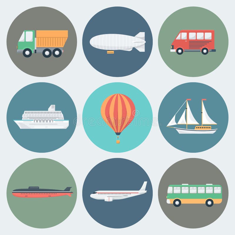 Big Collection of Flat Icons - Transport, Communic Stock Vector ...