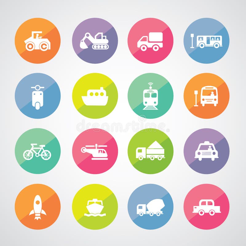 Transport icons set stock vector. Illustration of stop - 51289817